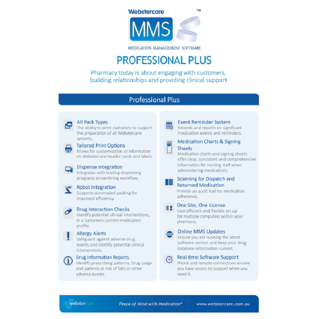 Medication Management Software (MMS) from Webstercare