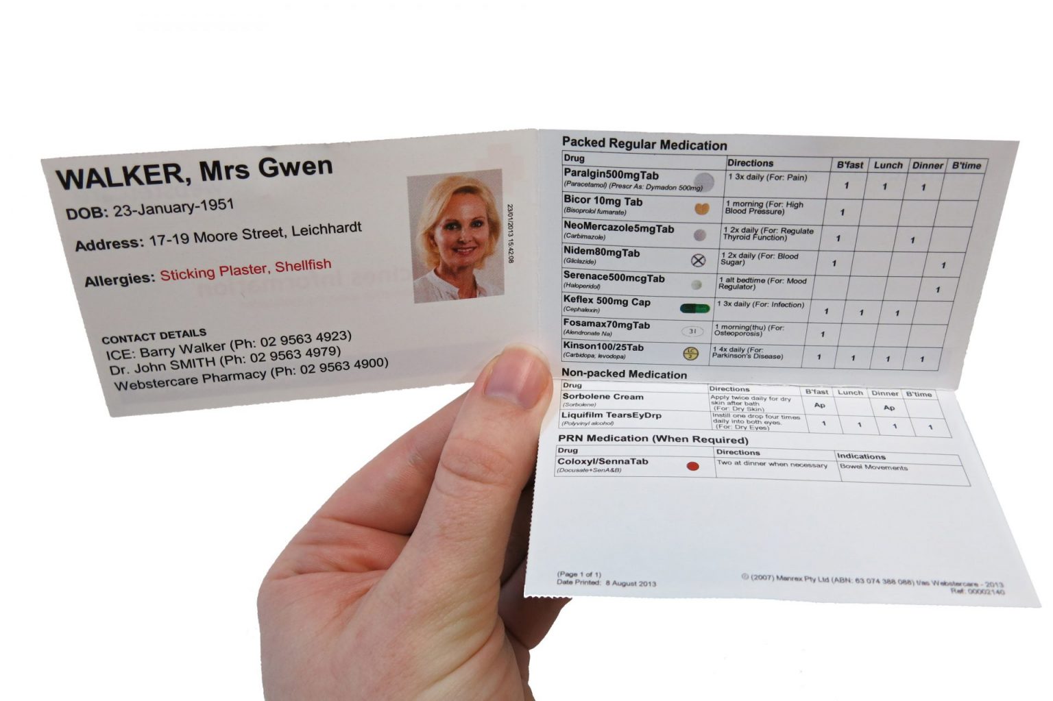 PocketProfile™ Medicines List | Webstercare