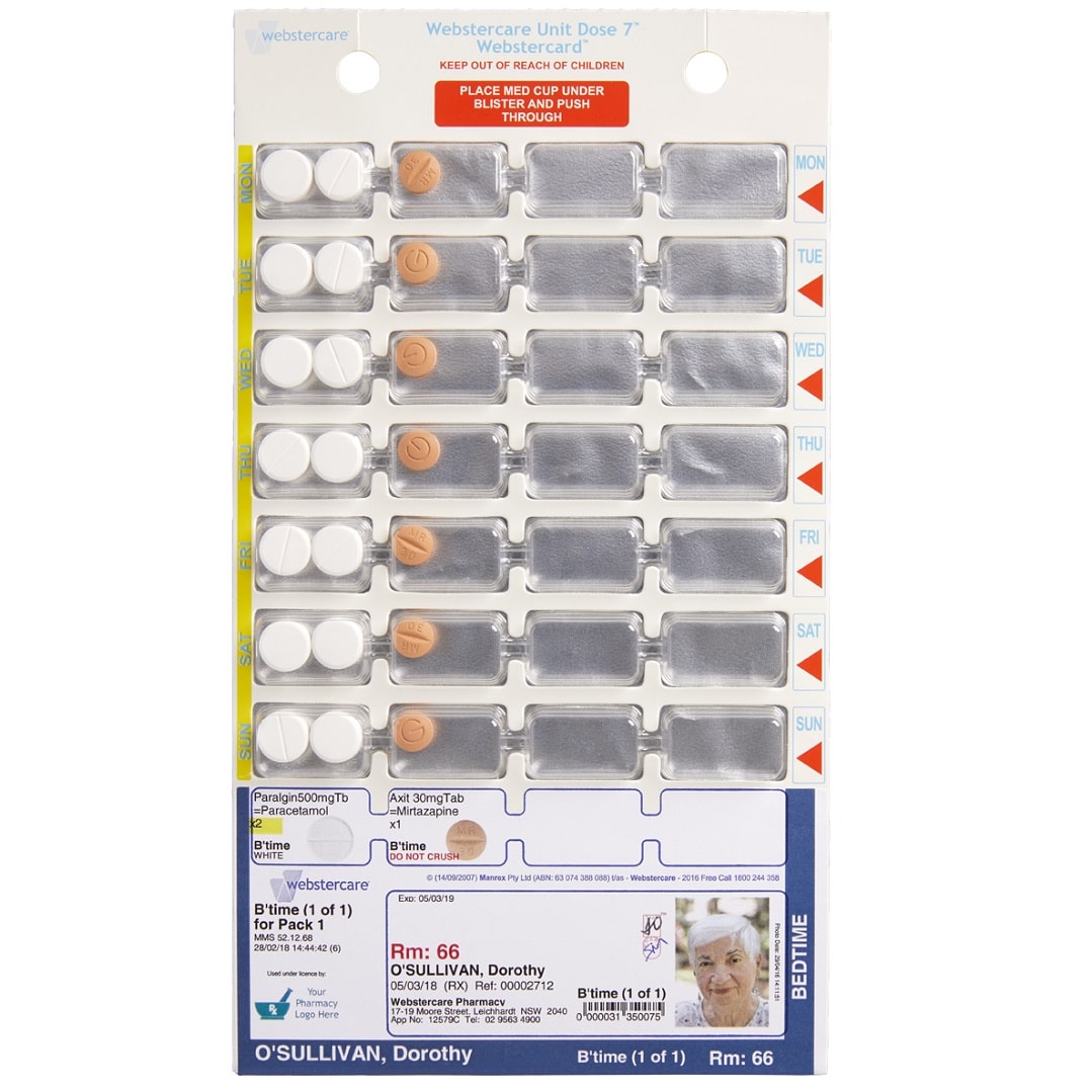 Unit Dose 7® Webstercard | Webstercare Medication Managment