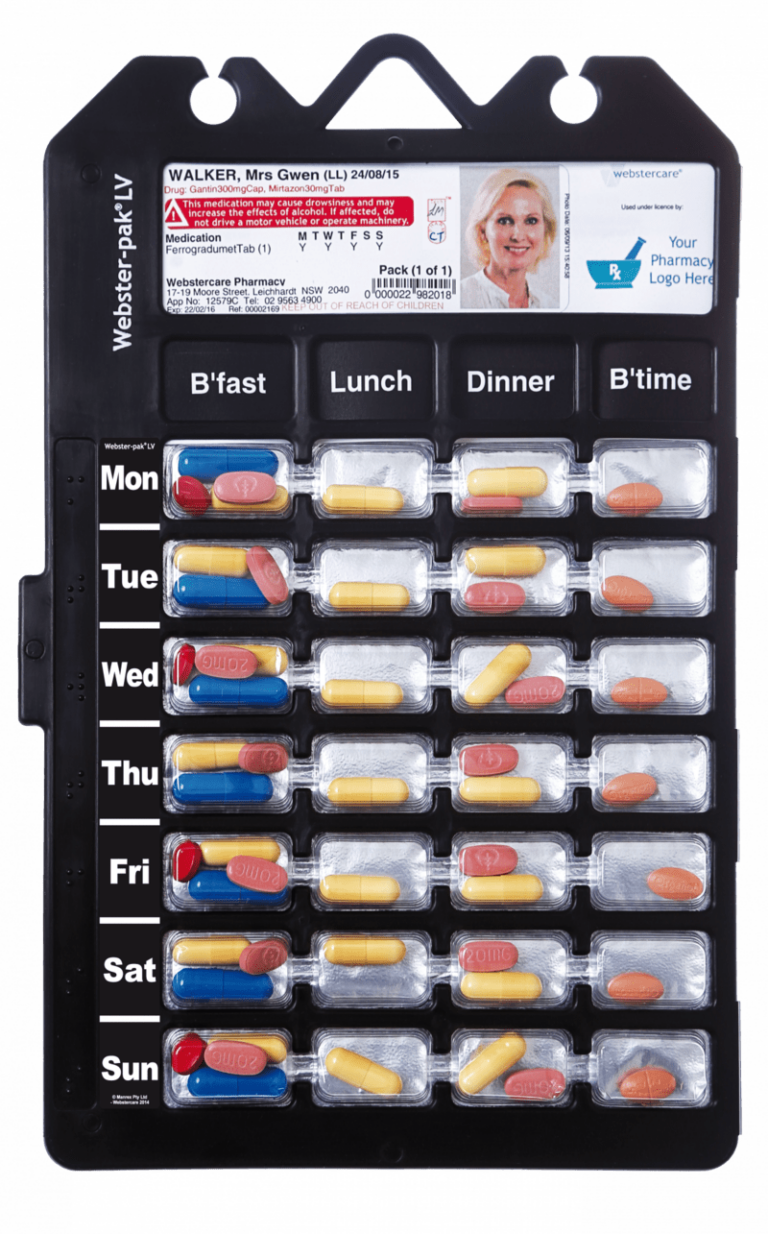 Webster-pak® Low Vision | Webstercare Medication Management