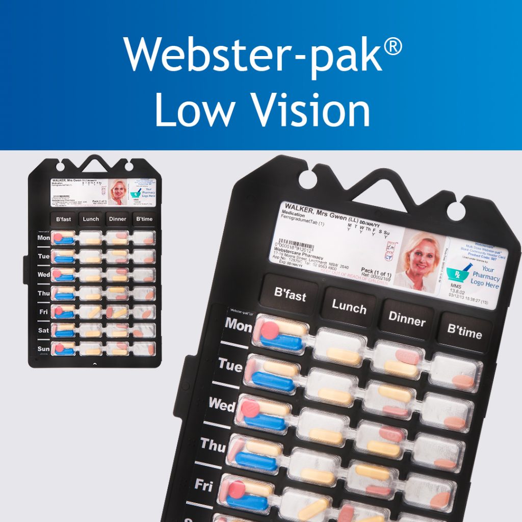 Webster-pak® Low Vision | Webstercare Medication Management