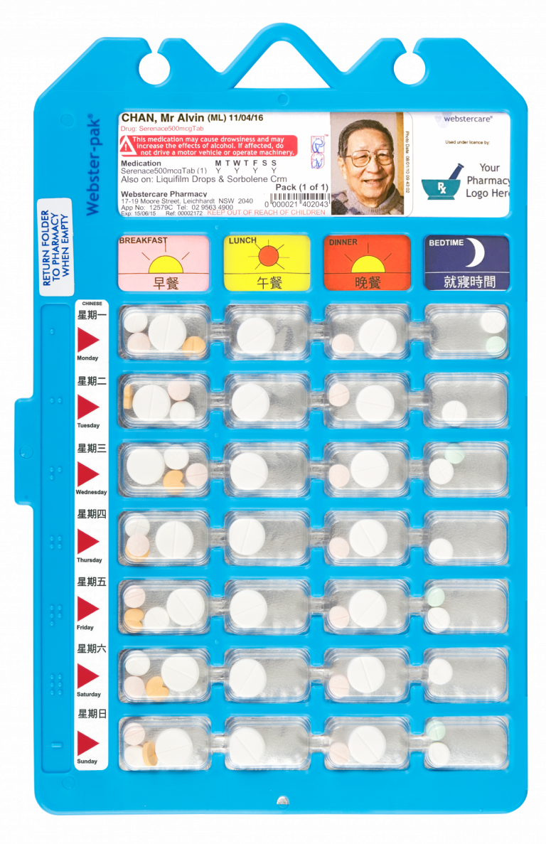 Webster-pak® Multi Lingual | Webstercare Medication Management